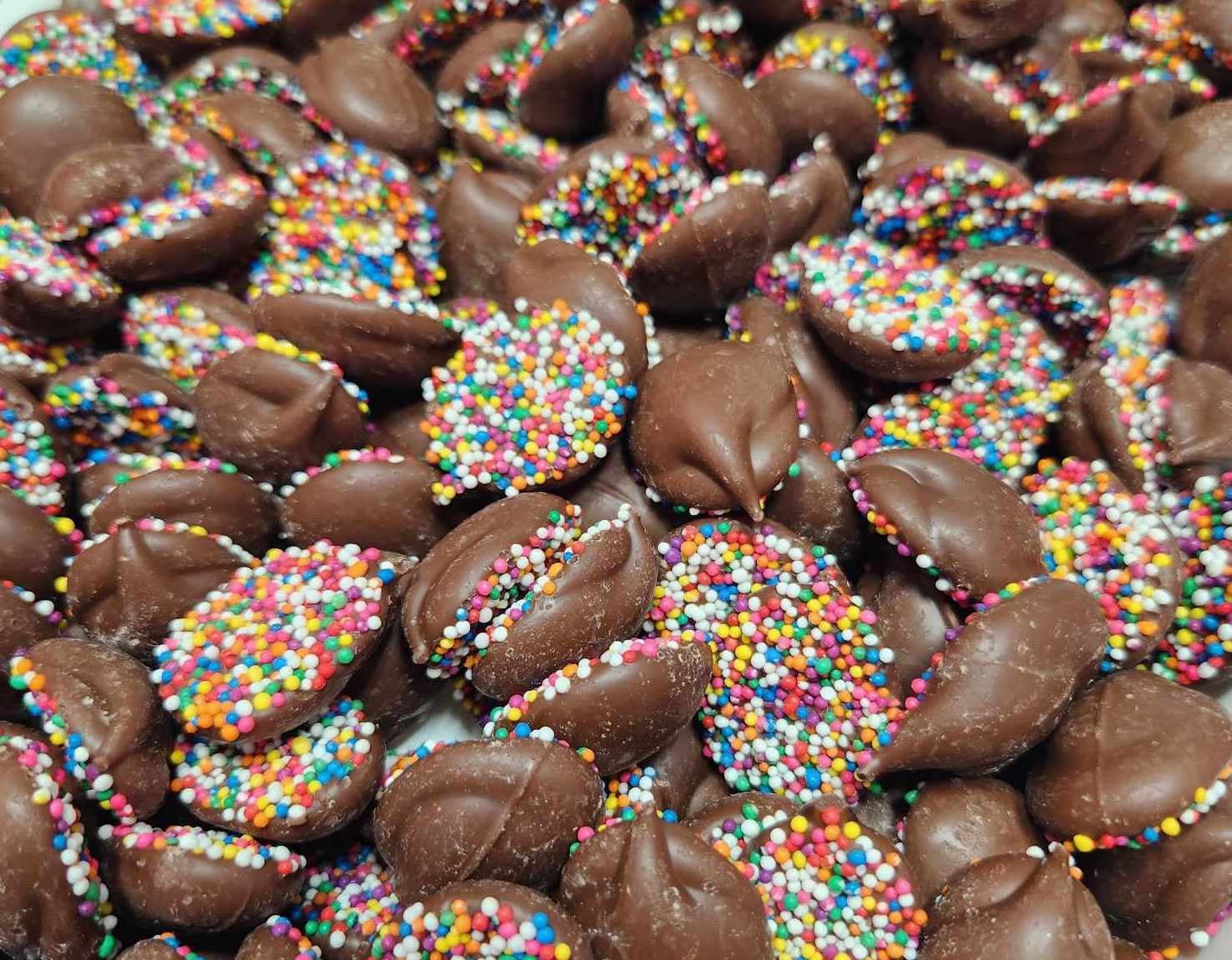 Chocolate Nonpareil Candies | C O N E Y W A F F L E