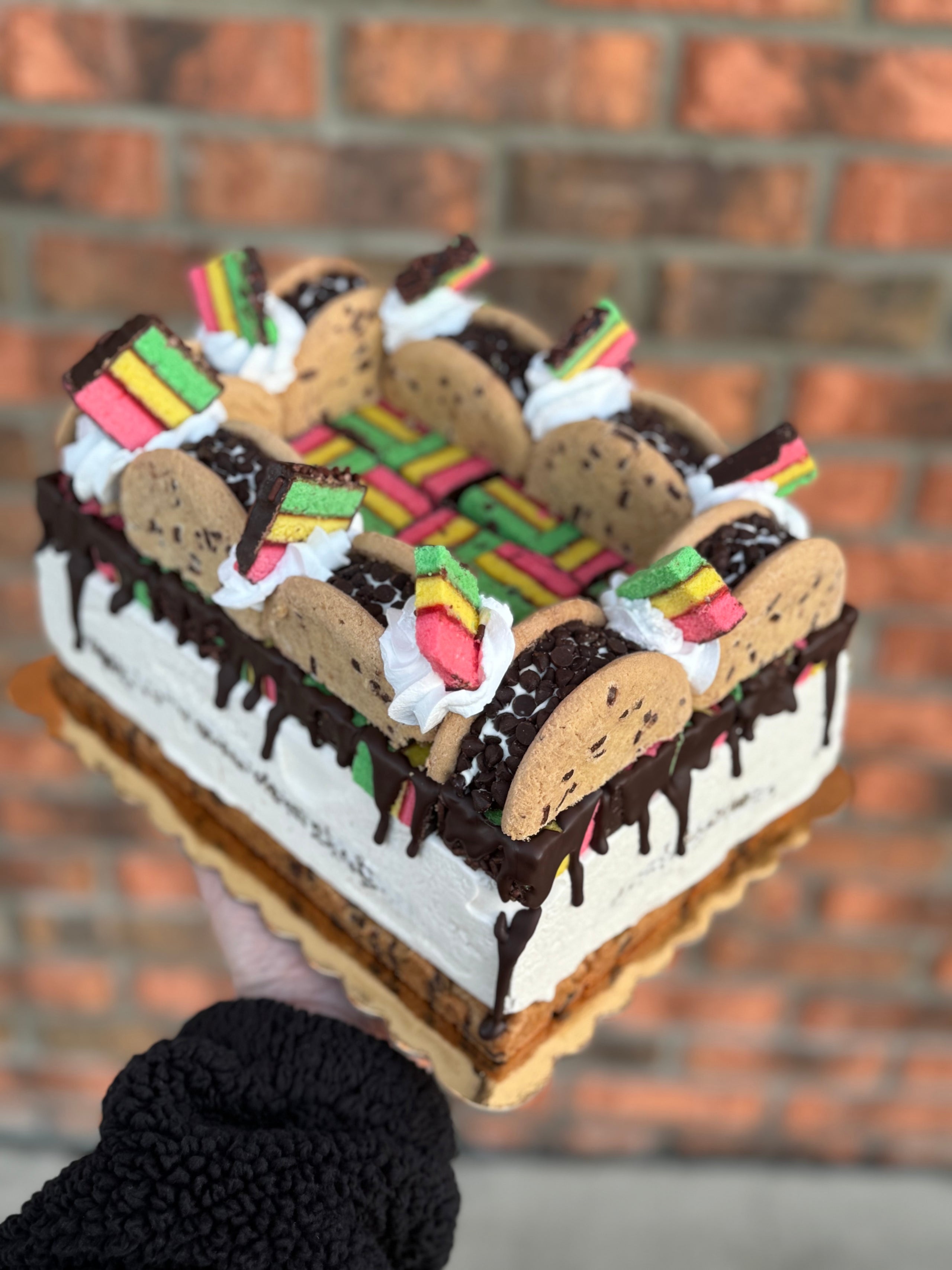 Italian Rainbow Cookie Ice Cream Cake | C O N E Y W A F F L E